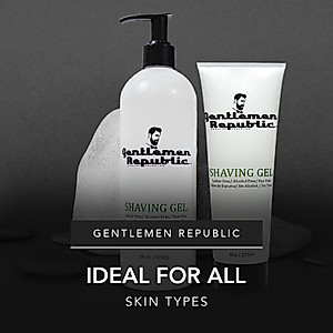 Gentlemen Republic 16oz Shaving Gel - 100% Alcohol-Free, Lather and Dye-Free Formula with Maximum Glide for Comfort, Made in the USA