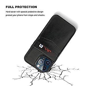 KIHUWEY Compatible with iPhone 13 Pro Max Case Wallet with Credit Card Holder, Premium Leather Magnetic Clasp Kickstand Heavy Duty Protective Cover for iPhone 13 Pro Max 6.7 Inch(Black)
