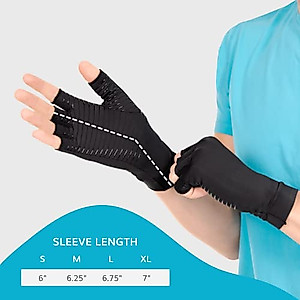 BraceAbility Carpal Tunnel Compression Gloves - Gamer's Copper-Infused Fingerless Support for Hand Arthritis, Gaming Wrist Pain, De Quervain's Tenosynovitis, Swollen Finger Joint Relief (L - 2 Pack)