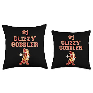 #1 Glizzy Gobbler Hot Dog Throw Pillow