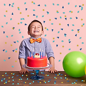 Space Theme Birthday Confetti Glitter, Rocket Star Space Table Confetti, Baby Shower Paper Scatter, Children 1st 2nd 3rd Birthday Party Table Decorations Confetti, 120pcs