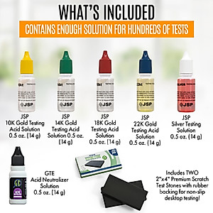 Gold Silver Jewelry Tester Appraisal Kit 10K 14K 18K 22K 24K Test Precious Metals 999 925 Scrap