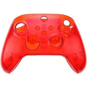 Front Faceplate Cover + Back Housing Shell Case for Xbox Series X S Controller Housing Shell Replacement (Clear Red)