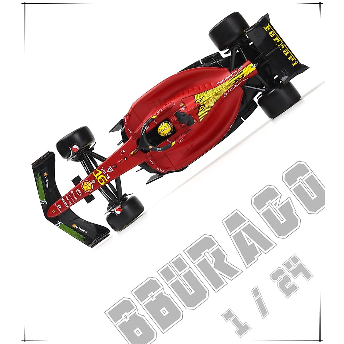 XTD Bburago 1:24 2022 F1 F1-75 75th Anniversary F1-75 75th #55 Carlos Sainz Alloy Luxury Vehicle Diecast Cars Model Collection Gift (1/24 F1-75 75th #55)