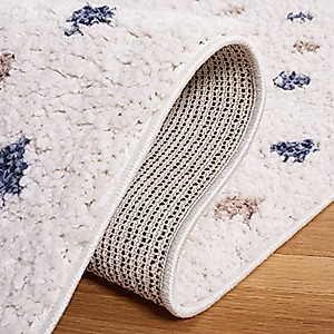 Safavieh Calico Shag Collection 9' x 12' Ivory/Taupe CLC102A Polka Dot Non-Shedding 1.6-inch Thick Area Rug