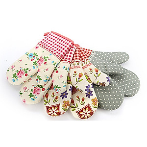 TFENG Cotton Oven Gloves Kitchen Baking Mitts Bow
