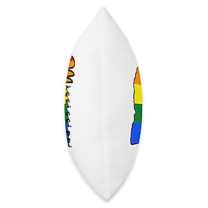 Mississippi Map USA State Rainbow Pride Flag Mississippi Map USA State Rainbow Flag Pride Month Throw Pillow, 16x16, Multicolor