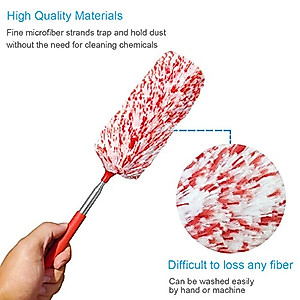 Tonmp 4 Pcs, [Microfiber] Hand [Duster] [Washable] Microfibre Cleaning Tool Extendable [Duster]s for Cleaning Office, Car, Computer, Air Condition