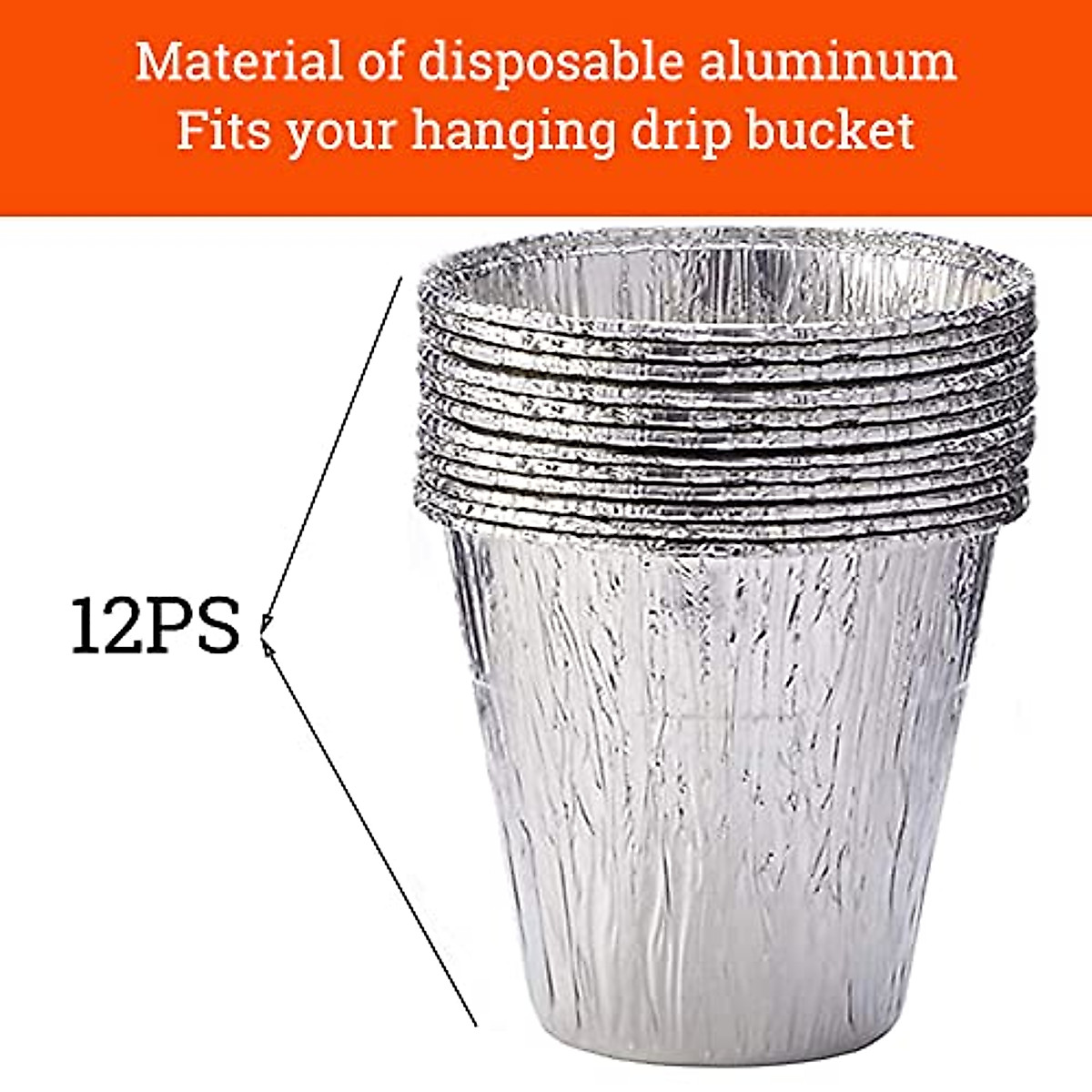 DONSIQIZZ 12 Pack Grease Bucket Liners Compatible with Pit Boss Grills 67292, Rec Tec Large Bucket, Z Grill Bucket, 6.2”x 6.0” Disposable Foil