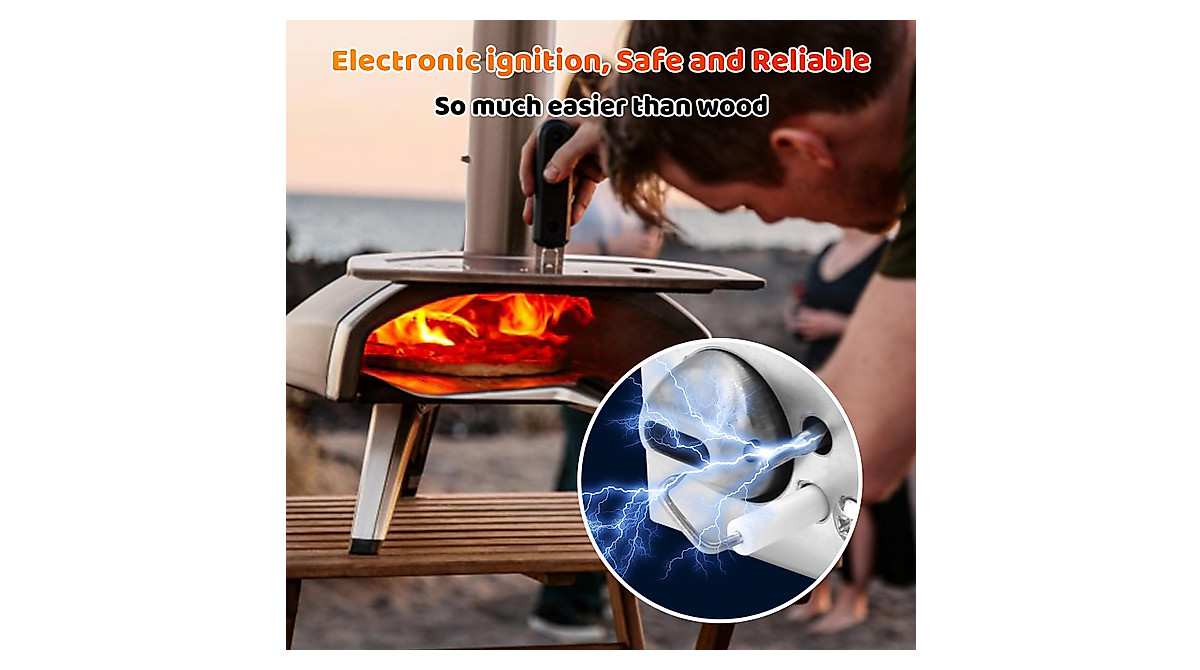 Utheer Gas Burner for Ooni Karu 16 Pizza Oven - Quick Conversion to Gas