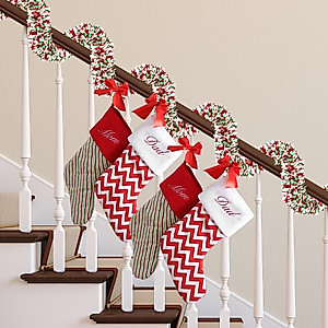 Sggvecsy 49.2Ft Christmas Green Red White Tinsel Garland Xmas Tree Decorations Christmas Metallic Twist Garland Ceiling Hanging Decorations for New Year Party Birthday Holiday Indoor Outdoor Supplies