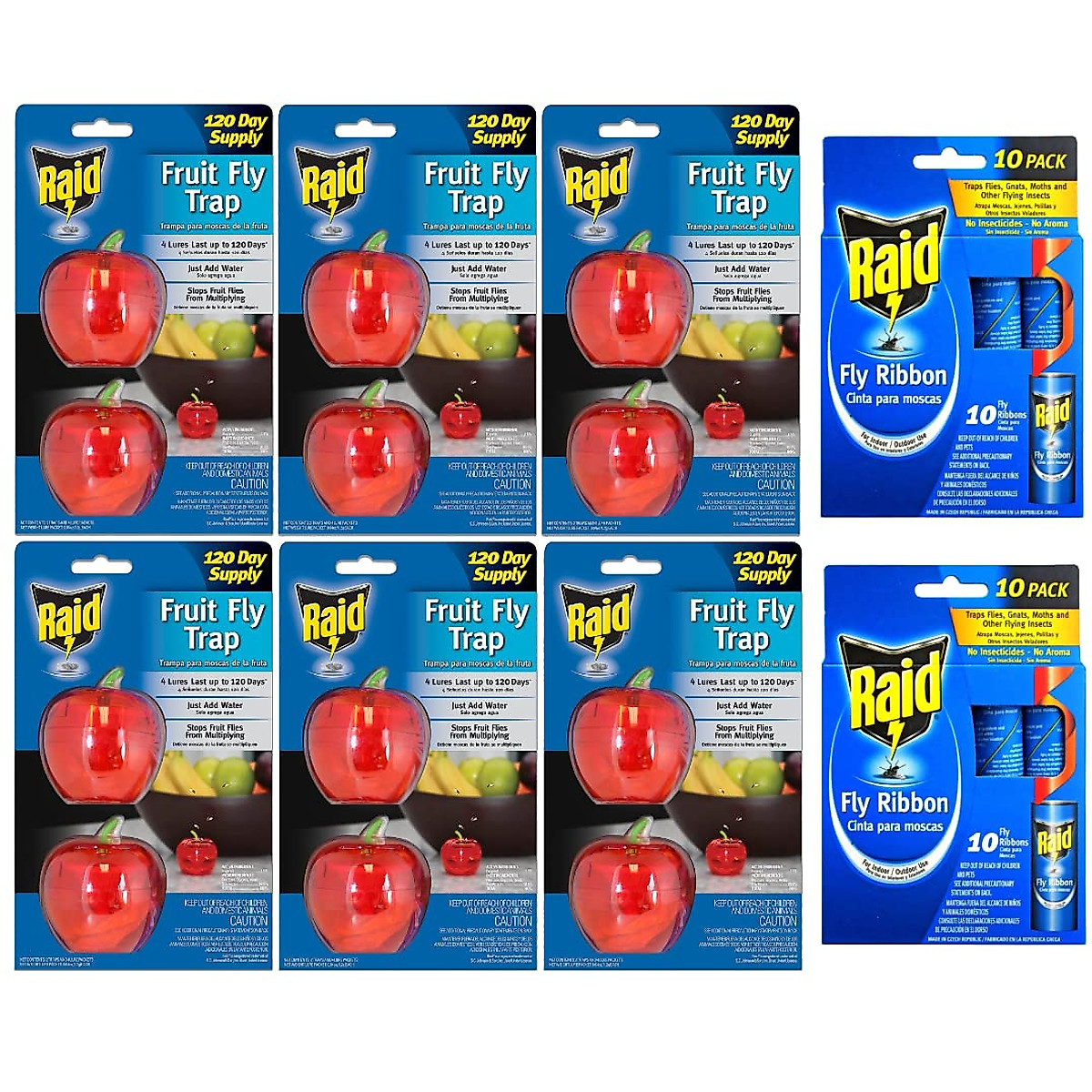 Raid‌ ‌‌Fly‌ ‌Catcher‌‌ ‌‌Tape & Fly Strips Bundle‌ (32‌ ‌Pack)‌ ‌|‌ ‌20‌ ‌Fly‌ ‌Ribbon‌ ‌+‌ ‌12‌ ‌Window‌ ‌‌Fly‌ ‌Trap‌‌‌ ‌for‌ ‌Catching‌ ‌Pesky‌ ‌Insects‌ ‌Indoor/‌ ‌Outdoor