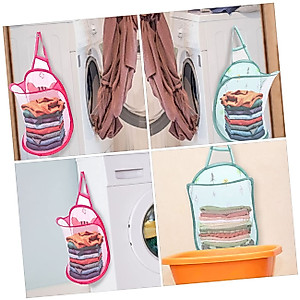 Parliky 2pcs Folding Laundry Hanging Basket Collapsible Baskets Mesh Laundry Hamper Bathroom Laundry Hamper Over The Door Laundry Hamper -up Organizer Portable Travel Nylon