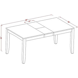 East West Furniture LYBO5-CAP-C Lynfield 5 Piece Room Set Includes a Rectangle Kitchen Table with Butterfly Leaf and 4 Linen Fabric Upholstered Dining Chairs, 36x66 Inch