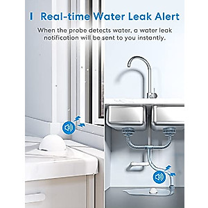 meross Smart Water Sensor Alarm 3 Pack, WiFi Water Leak Detector Support Apple HomeKit, SmartThings, IP67 Waterproof with App Alerts, Alarm, 100M Range for Home Basement Kitchen (Meross Hub Included)