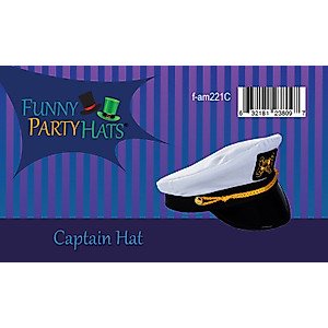 Funny Party Hats Yacht Captain Hat – Sailor Cap, Skipper Hat, Navy Marine Hat - Costume Accessories (Captain Hat)