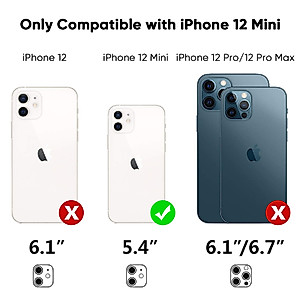 CAFEWICH Defender Case for iPhone 12 Mini, Heavy Duty 3 in 1 Shockproof Anti-Slip Drop Protective Phone Cover for iPhone 12Mini 5.4'' Display (Purple Blue)