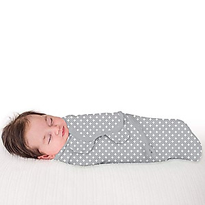 SwaddleMe Original Swaddle - Size Small/Medium, 0-3 Months, 3-Pack (Criss Cross Polka Dot) Easy to Use Newborn Swaddle Wrap Keeps Baby Cozy and Secure and Helps Prevent Startle Reflex