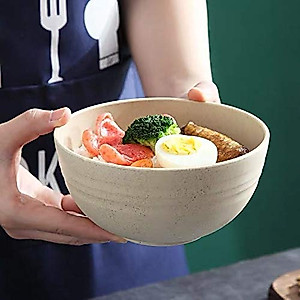 WSRYFDC Unbreakable Cereal Bowls - 24 Oz Natural Wheat Straw Bowls For Kitchen, Microwave & Dishwasher Use – Biodegradable bowl, Eco-friendly Tableware Noodle, Rice, Soup Bowls Set of 4
