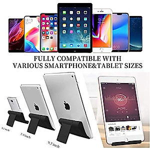 Cell Phone Stand for Desk Foldable, 2 Pack Desk Phone Holder Stand for Office Kitchen Travel, Mobile Phone Stand for iPhone Stand Phone Dock Cradle Compatible with iPad Switch, All Smartphone (Black)