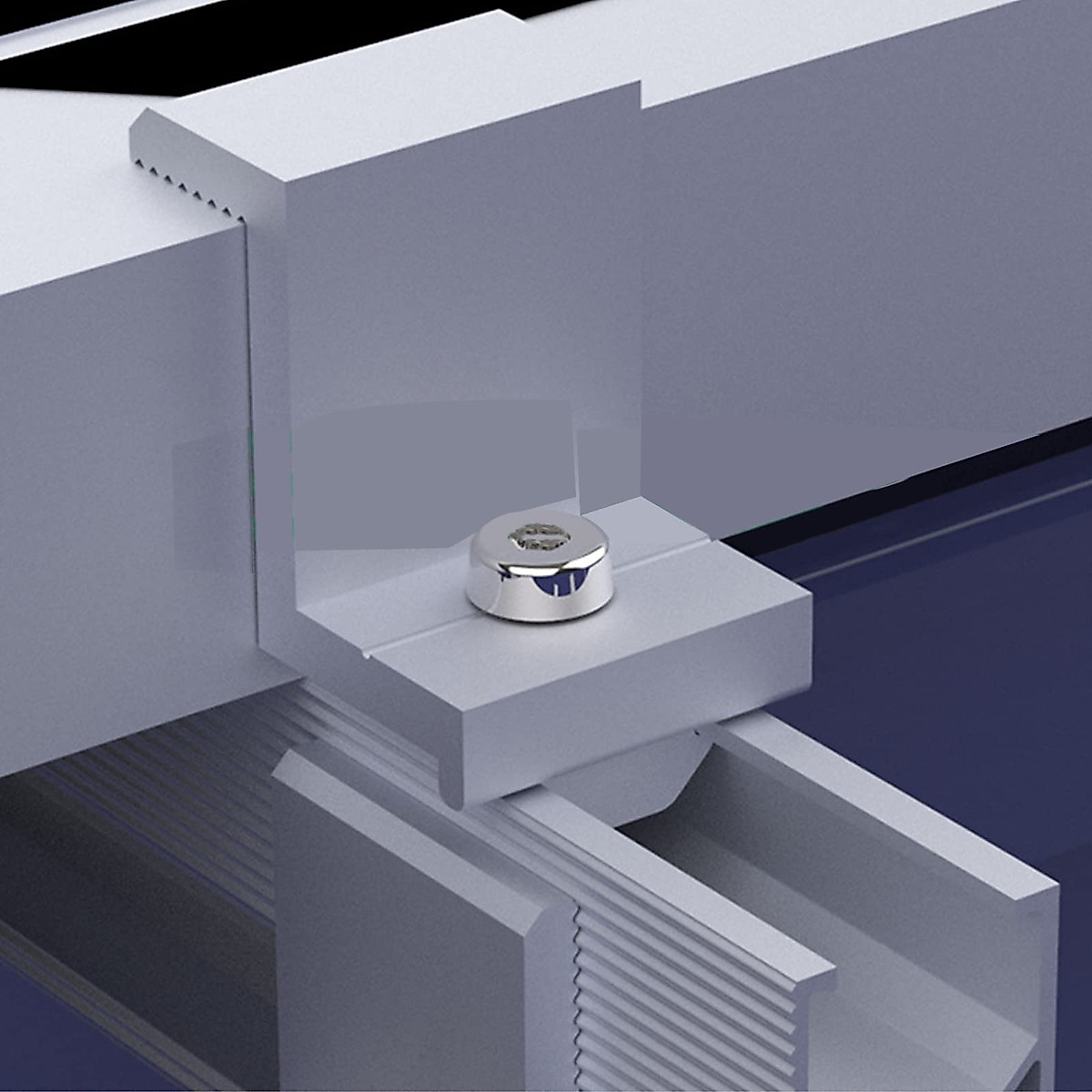 Autone 12 Pcs Solar Panel Adjustable End Clamps Solar Panel Mounting Bracket Clamp for 30-50mm/1.18-1.97'' Solar Framed Panel