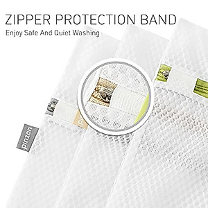 Amazon Brand - Pinzon Delicates Mesh Laundry Bags, Washing Machine Wash Bags, Reusable and Durable Mesh Wash Bags for Delicates Blouse, Hosiery, Underwear, Bra, Lingerie Baby Clothes - 5 Set(2L+2M+S)