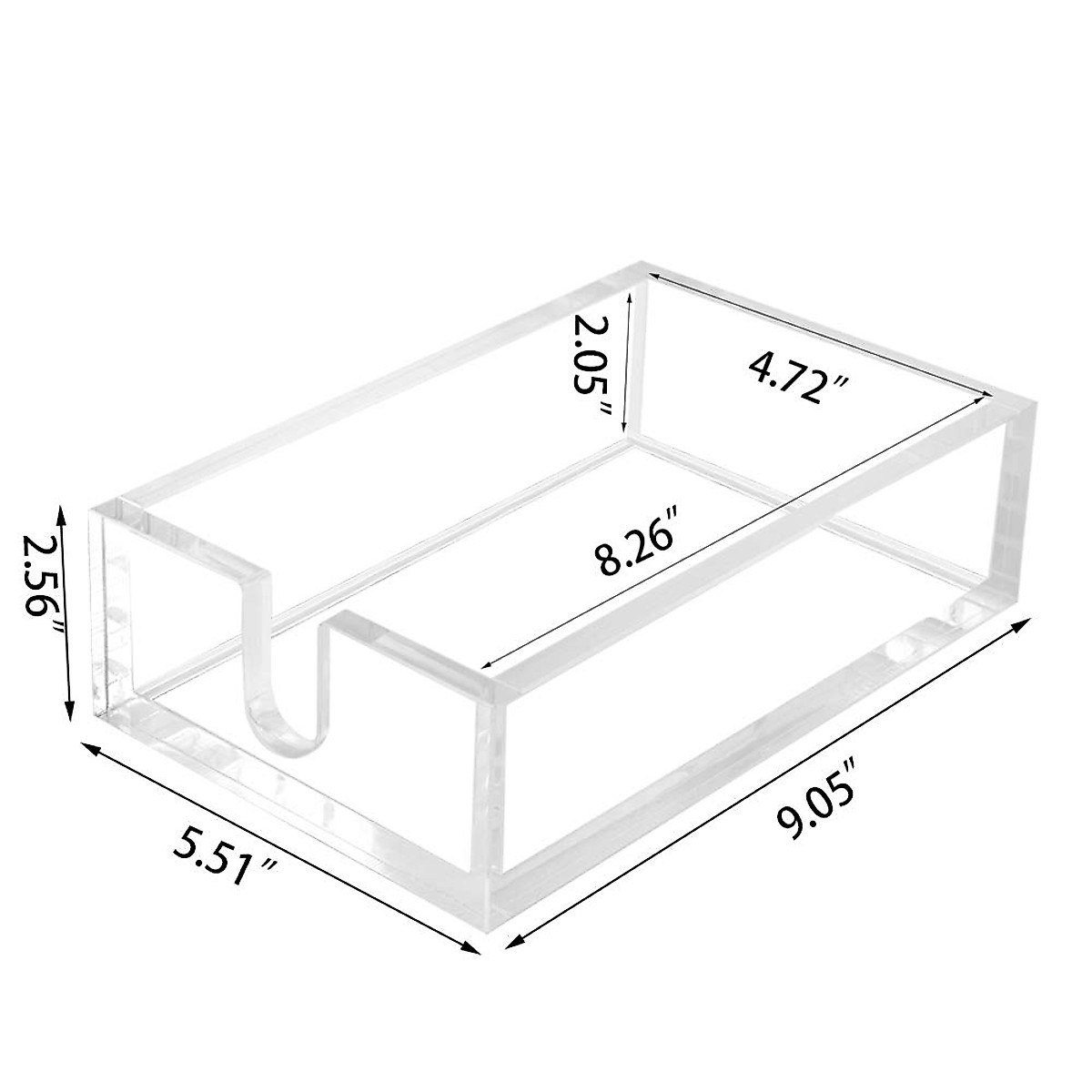 Phineoly Acrylic Guest Towel Napkin Holder, 0.37Inch Thickness Clear Paper Towel Tray, Rectangle Napkin Holders for Kitchen, Dining Room, Bathroom