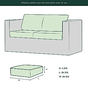 CHUN YI 2 Pack Seat Cushion Cover, Outdoor Waterproof Separate Loveseat Patio Slipcover, Water Resistant Durable Garden Seating Chair Cushion Replacement(24.5Lx24.5W 2 Pack Cushion Cover, Khaki)