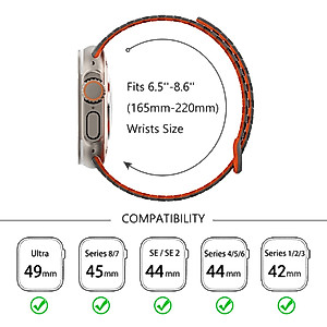 WINGLE Magnetic Band for Apple Watch Ultra 2 Band 49mm 46mm 45mm 44mm 42mm Series 10 9 8 7 Men, Strong Magnetic Bracelet Silicone Sport Strap for iWatch Ultra SE 6 5 4 3 2 1 Women, Grey/Orange