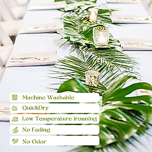 PlatolPro 6 Pack White Table Cloth Rectangle Table 60 X102 Inch White Table Cloths for Parties 6 Foot Manteles De Mesa De Tela para Fiestas Ideal for Wedding Receptions, Parties.（White, 6 Pack）