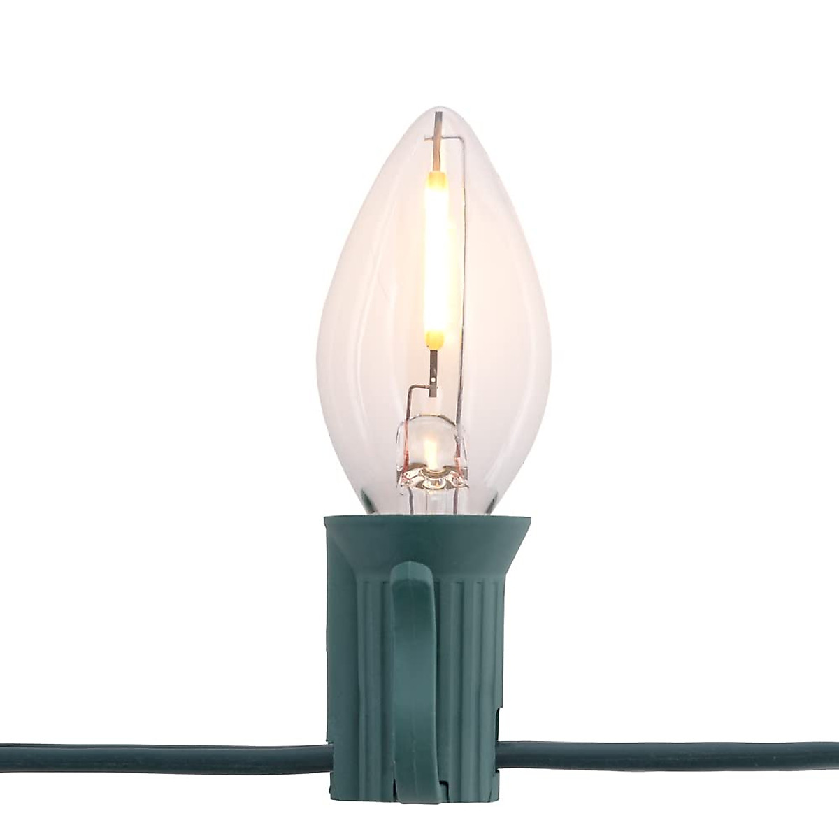 Creative Hobbies LED Night Light Bulbs, 4W 5W 6W 7W Incandescent Equivalent, C7 Candelabra Base, Indoor and Outdoor Christmas Light Strings, Electric Window Candles, Night Lights (25)