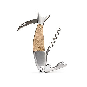 Kikkerland Lightwood Fish Corkscrew