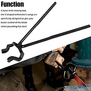 16" Z V-Bit Style Blacksmith Tongs Knifemaking Bladesmith Blacksmithing Tongs Tools Z Type Tongs with V-Bit Jaws Blacksmith Forge Tools