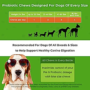 PawMedica Dog Probiotics and Digestive Enzymes, Probiotics for Dogs Made in USA, Pet Probiotic Chews for Dogs, Prebiotics & Probiotic Dog Digestive Support, Probiotic Treats - 60 Dog Probiotic Chews