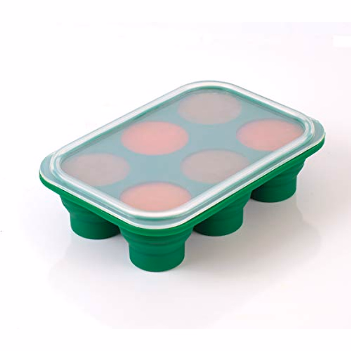 HIC Kitchen Prep-N-Freeze Mini Portion Tray with Lid, Collapsible LFGB Silicone, 2-Ounce Sections