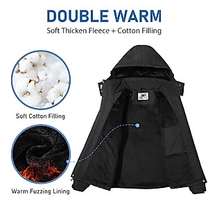 GOLDEN CAMEL Women's Winter Jacket Windproof Ski Snow Jacket Waterproof Thicken Parka Rain Jacket Warm Puffer Coat