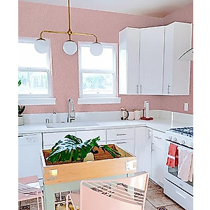 GloryTik 17.7"X78.7" Pink Wallpaper Peel and Stick Silk Textured Wallpaper Pink Contact Paper Self Adhesive Removable Wallpaper Thicken Wallpaper for Bedroom Walls Cabinet Decoration Vinyl Rolls