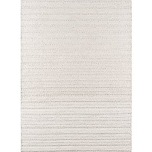 Momeni Andes Wool and Viscose Area Rug, 7'9" X 9'9", Ivory