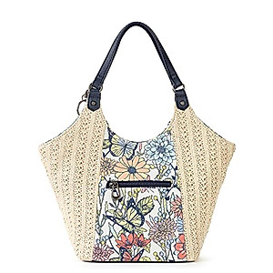 Sakroots Roma Straw Small Shopper, Multi in Bloom