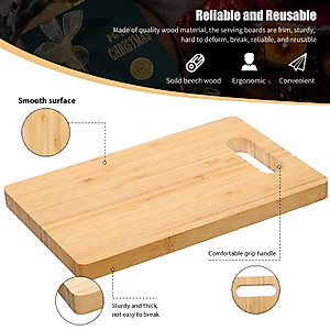Lounsweer 6 Pcs Thicken Cutting Board Bamboo Bulk Kitchen Chopping Board Serving Wood Board Charcuterie Boards for Laser Engraving Thanksgiving Housewarming Gift(9 x 6 x 0.6 in)