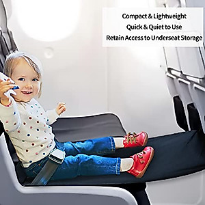 UNARK Airplane Footrest,Travel Toddler Bed,Portable Toddler Bed for Travel,Travel Foot Rest for Airplane Flights,Toddler Airplane Bed,Airplane Seat Extender for Kids(Black)