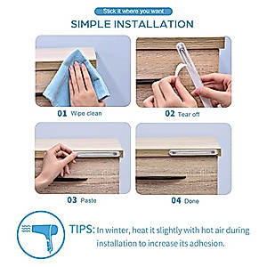 xuenair Clear Furniture Bumpers, Silicone Rubber Wall Protector from Chair Back, Adhesive Shower Door Bumpers for Cabinet Door Car Door Drawer Toilet Lid (2long2short,4)