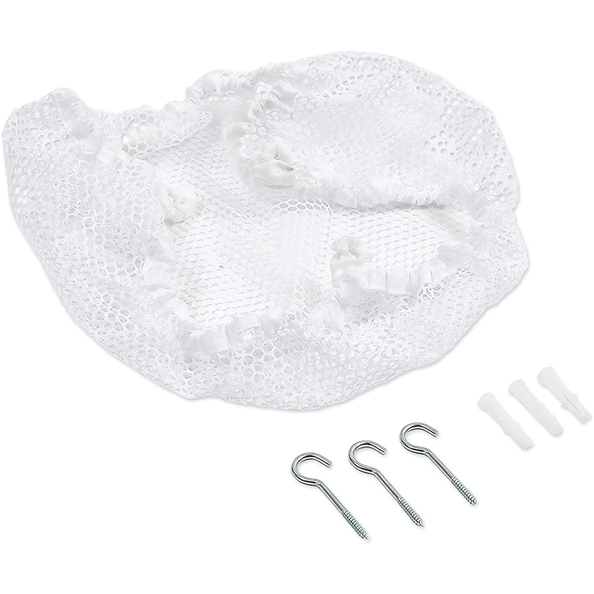 BLUE PANDA - Stuffed Animal Storage Hammock for Small Soft Toys (White, 32 x 24 Inches)