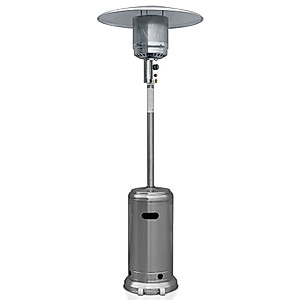 Garden Sun GS4400SS Floor Standing 41,000 BTU Propane Powered Patio Heater With Push Button Ignition, Stainless Steel
