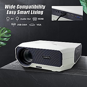 Projector with 5G WiFi & Bluetooth, AMLINK 13000L Full HD 1080P Outdoor Portable Video Projector Support 4K, Home Theater Movie Projector Compatible with HDMI, VGA, USB, Laptop, Smart Phone