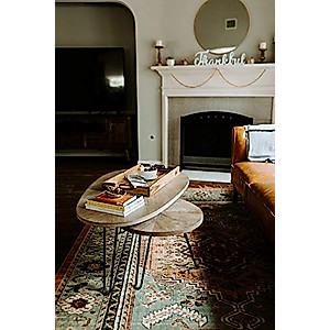 Villa Acacia Large Wood Serving Tray 24 Inch with Handles, Solid Wood, Light Finish