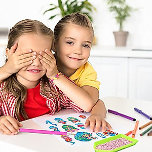 Gexru 13Pcs 5D Anime Diamond Painting Stickers Kits for Kids, DIY Diamond Painting Stickers, Handmade Digital Diamond Arts Craft Mosaic Stickers, Painting by Numbers Kits for Children Beginners (13)