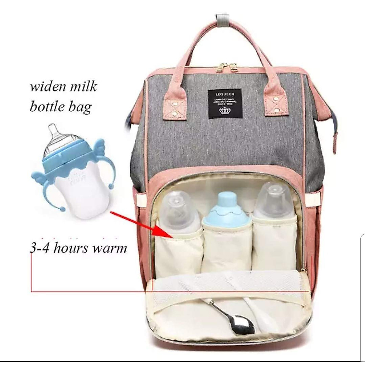 Oopsy Babies Diaper Bag with USB Interface (Pink)