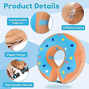 Inflatable Dog Collar Dog Donut Cone Collar Soft Recovery Pet Cone for Small Medium Large Dogs Cats Adjustable Donut Cone for Post Surgery Recovery-XL