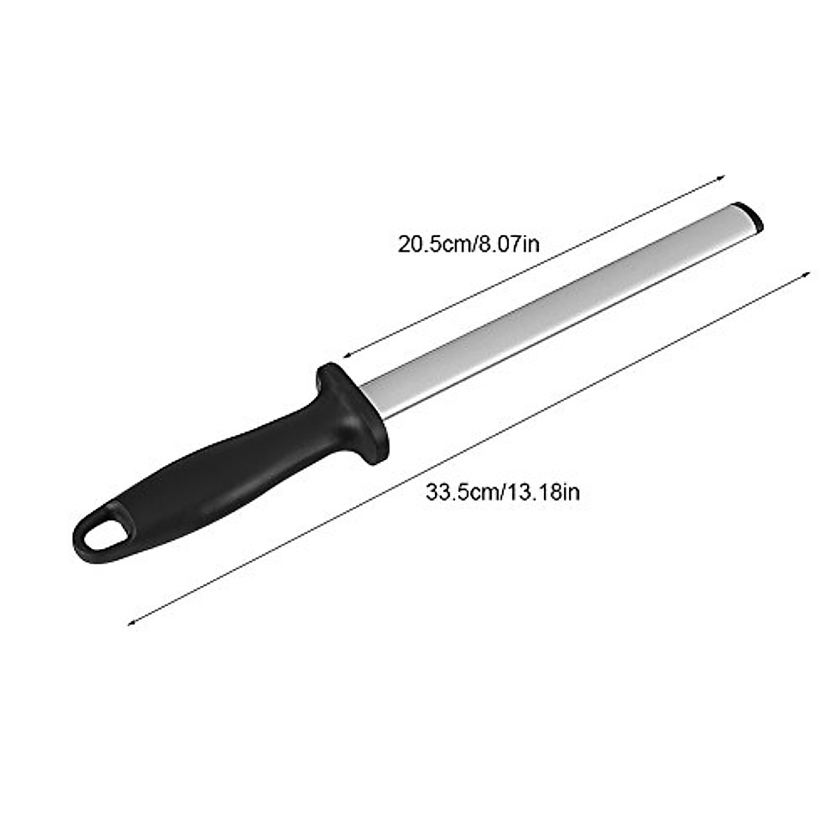 Diamonds Sharpening Steel, 8 Inch Professional Extra Fine Oval Knife Sharpener Steel Rod Kitchen Diamonds Coated Honing Steel for Chefs Honing Butcher Knives